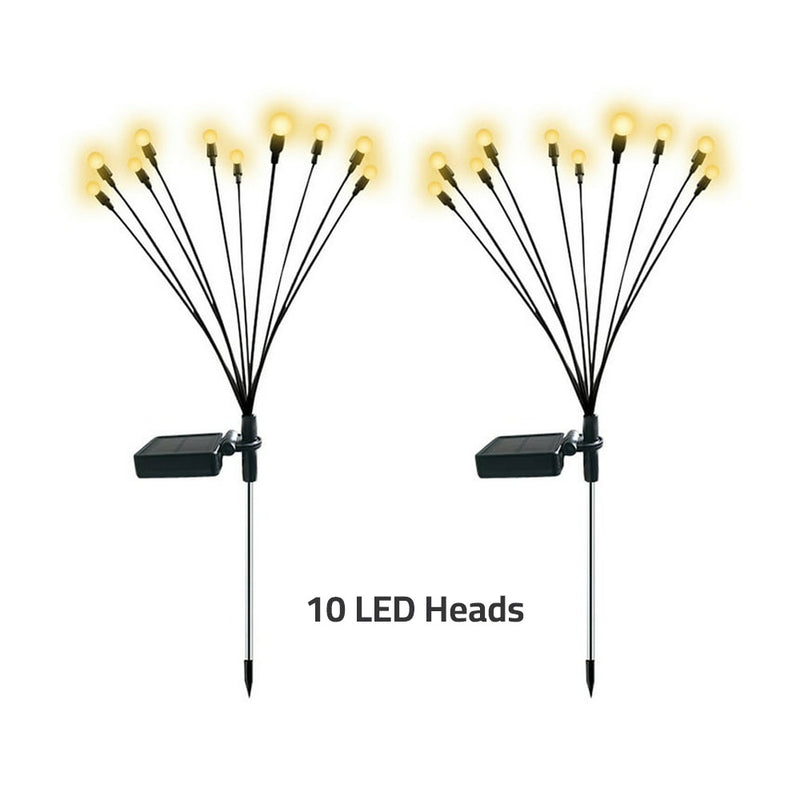 2 Pcs Solar Waterproof Outdoor LED Firefly Garden Decor Light (Zero El
