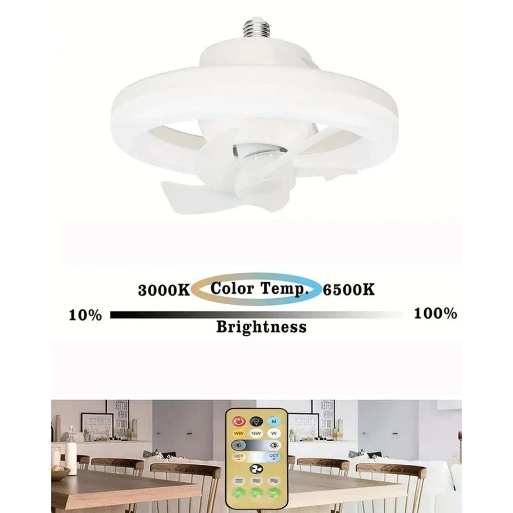 360° Rotation LED Fan Light, 3 Speed Ceiling Fan with Remote Control