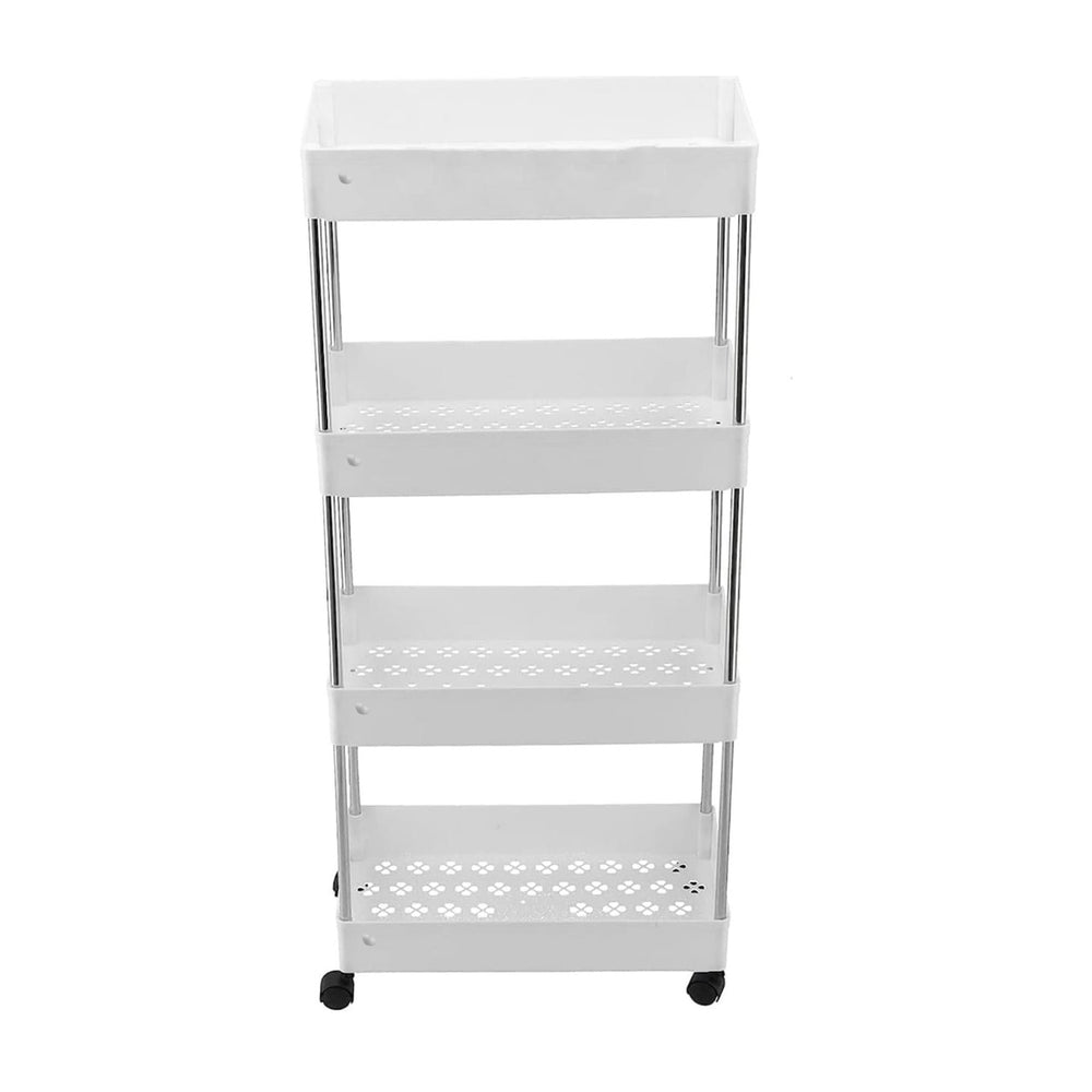 4-Tier Kitchen Shelf Trolley Rack, Multi-functional Storage Organizer