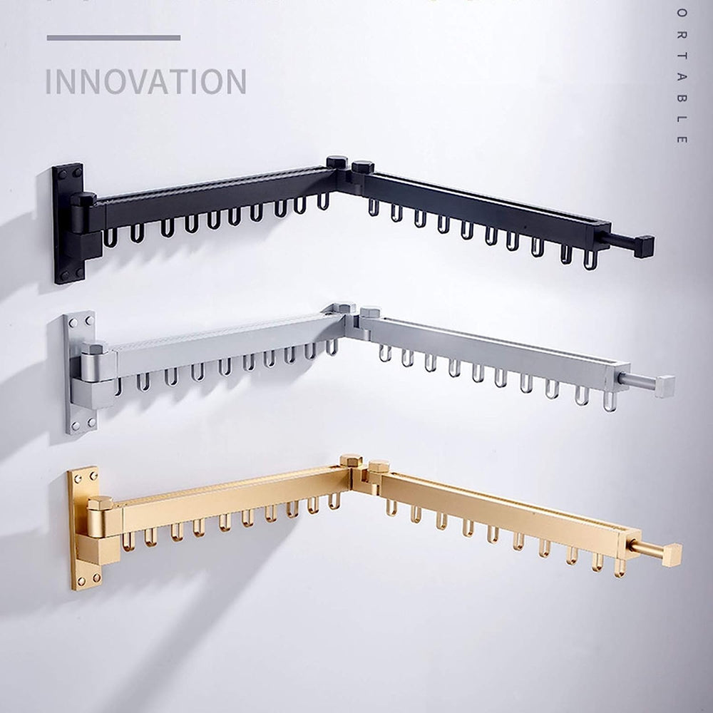 Extendable Wall Mount Clothes Drying Rack, Retractable Collapsible Dry
