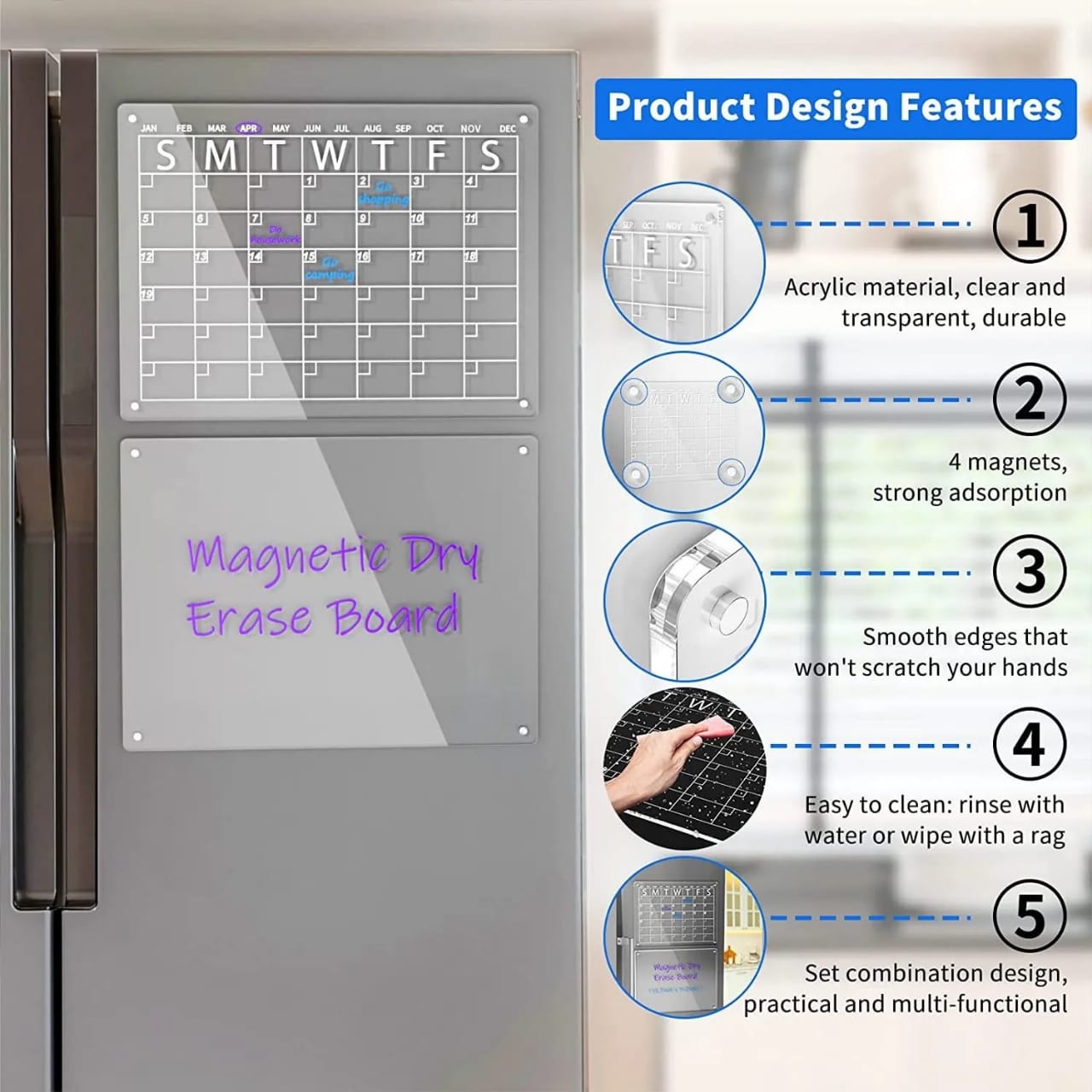 Magnetic Weekly Planner Calendar Sticker for Fridge, Memo Board, Weekl