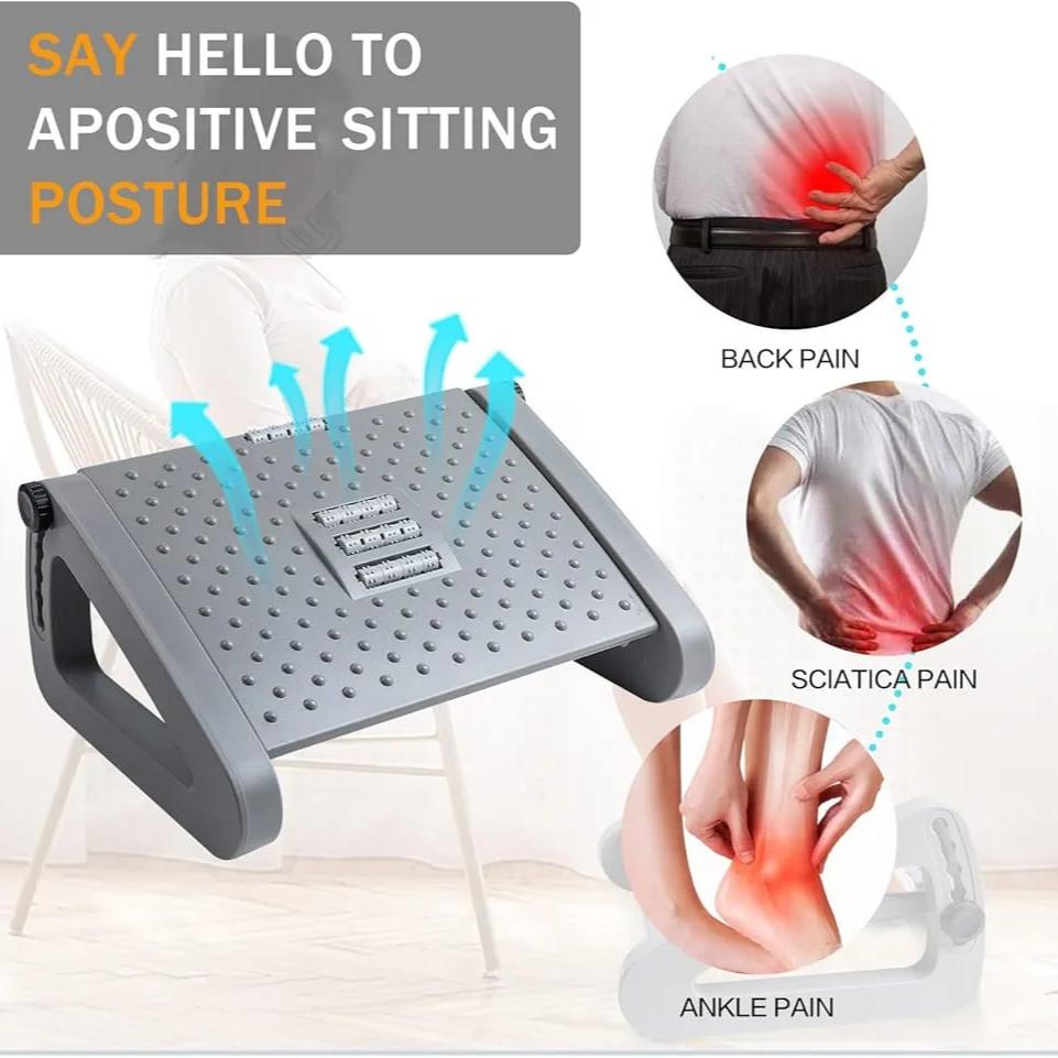 Foot Rest Under Desk Adjustable Ergonomic Foot Rest With Massager, 6 ...