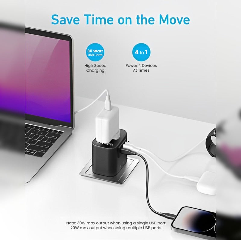 Anker 312 Outlet Extender Travel Adapter - PowerExtend Charger with 2
