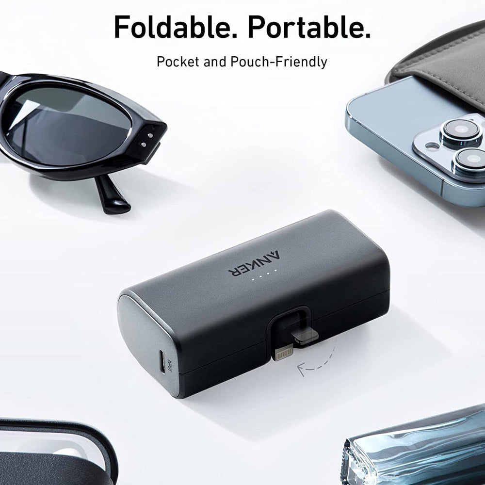Anker Nano Power Bank - 12W, Built-In Lightning Foldable Connector 5,0