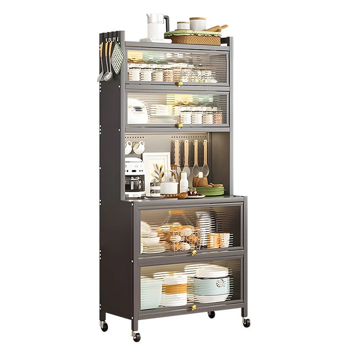 Kitchen Storage Pantry Cabinet Sideboard Cupboard Quick Assembly Stora