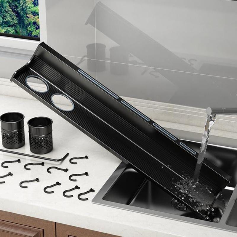 Wall- Mounted Kitchen Storage Rack, Multi-Purpose Kitchen Holder Spice