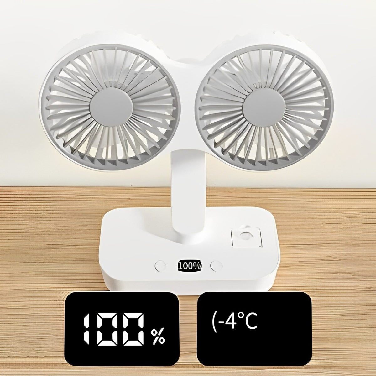 Double Headed Desktop Wall Mounted Fan, Double Rotational Mini Fan For