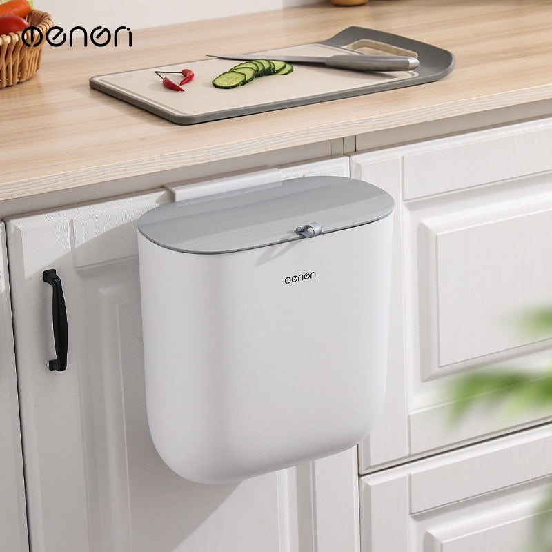 Kitchen Garbage Bin, Cabinet Door Hanging Trash Can With Lid