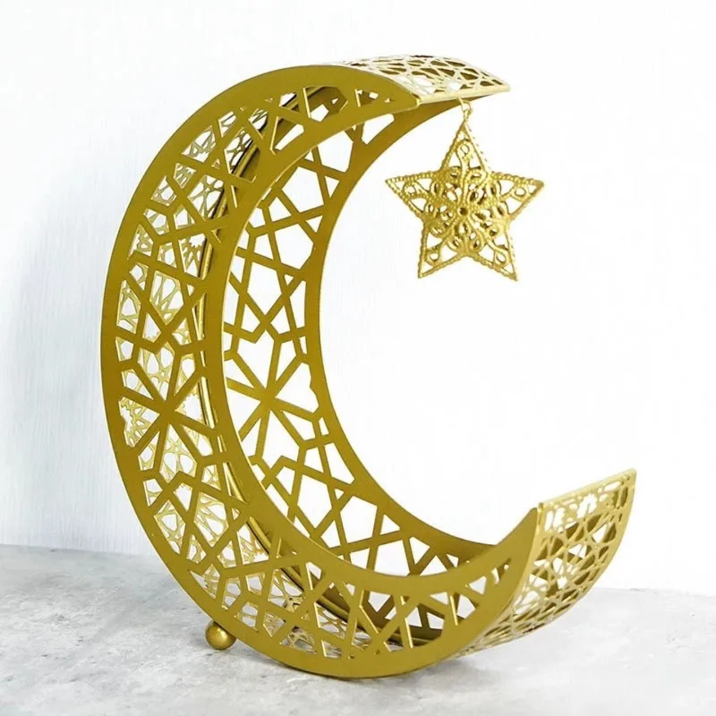 Ramadan Eid Crescent Dates Holder, Festive Home Decor Tray Plate, Isla