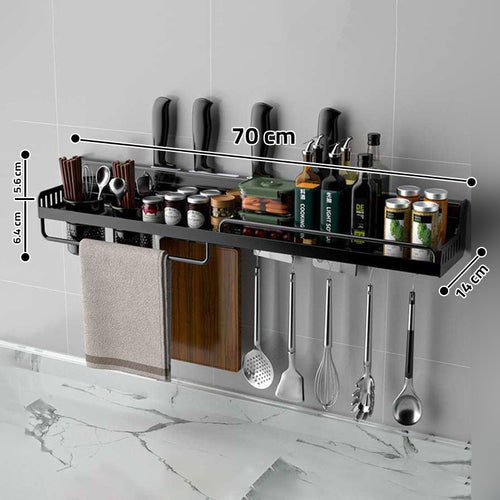 Wall- Mounted Kitchen Storage Rack, Multi-Purpose Kitchen Holder Spice