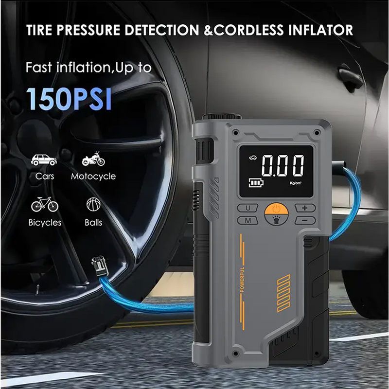 Smart Air Pump Machine & Car Jump Starter, Portable Cordless Car Infla