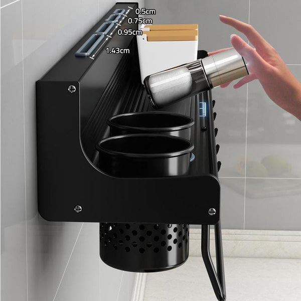 Wall- Mounted Kitchen Storage Rack, Multi-Purpose Kitchen Holder Spice