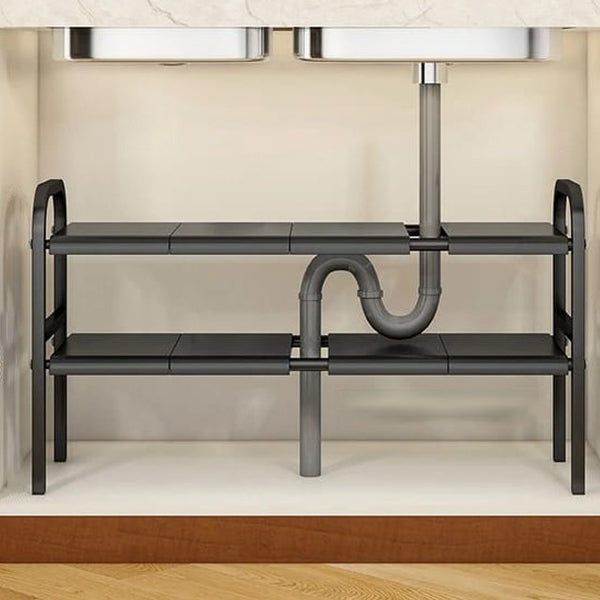 Under Sink Storage Rack, Cabinet Organizer, 2 Layer Telescopic Kitchen