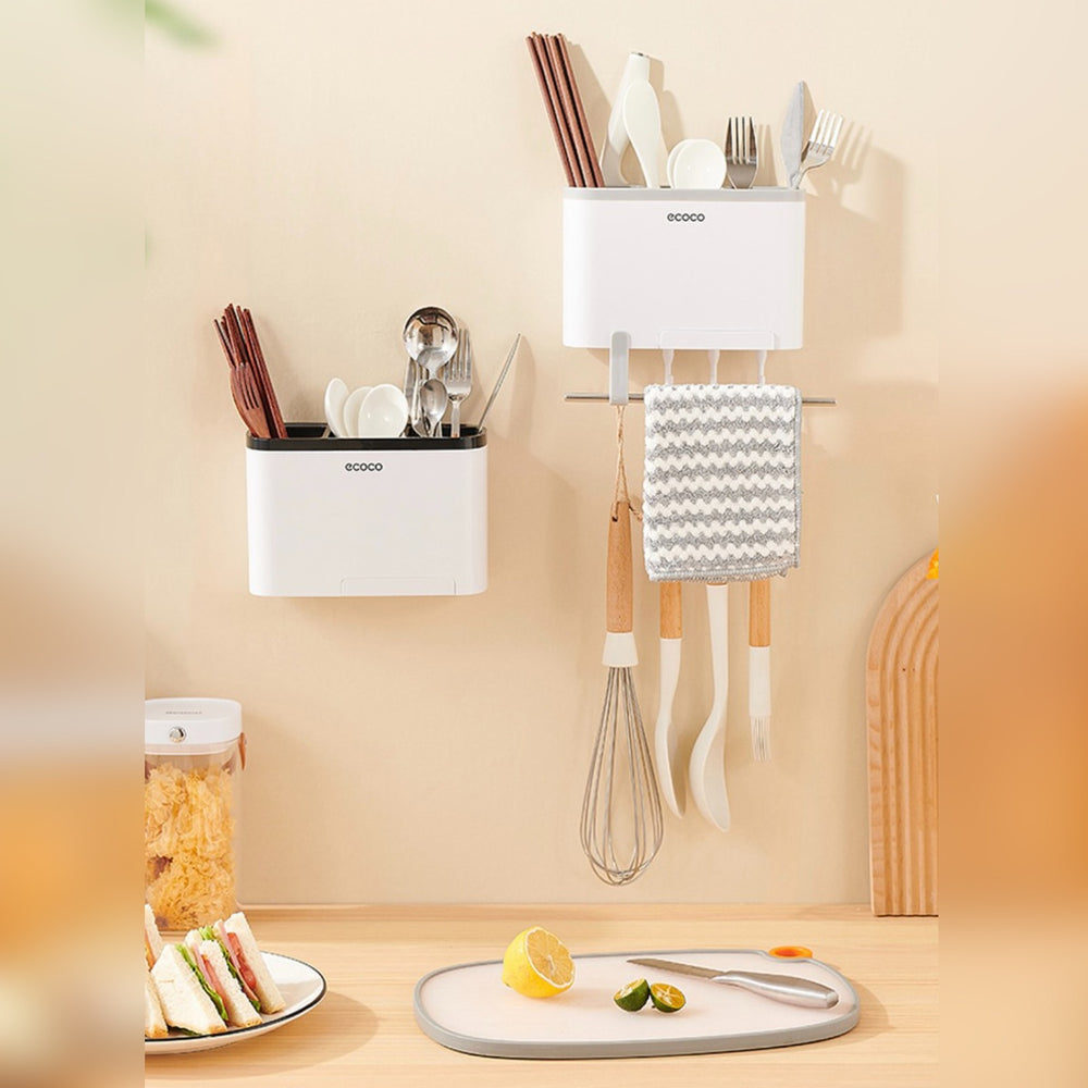 Ecoco Utensil Storage Rack - Wall-Mounted Kitchen Organizer, Cutlery S
