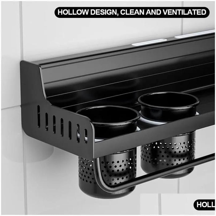 Wall- Mounted Kitchen Storage Rack, Multi-Purpose Kitchen Holder Spice