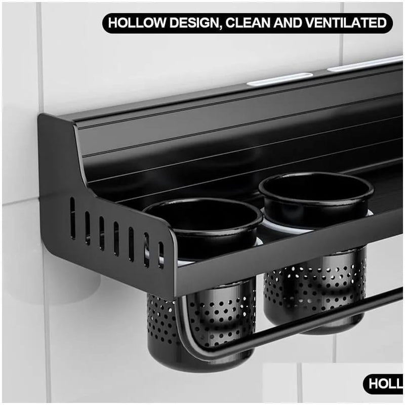 Wall- Mounted Kitchen Storage Rack, Multi-Purpose Kitchen Holder Spice