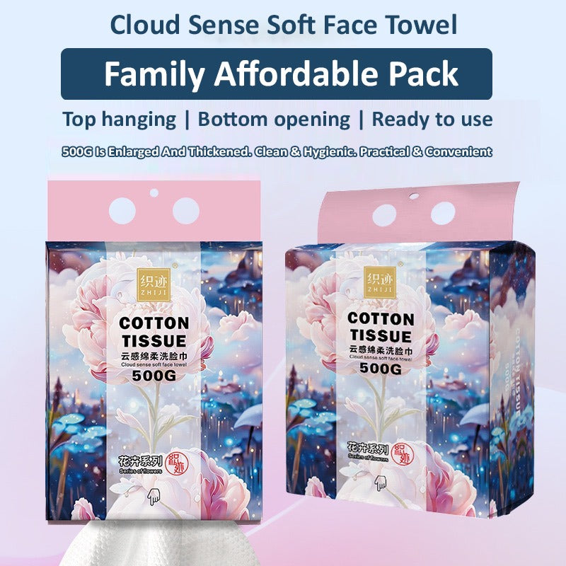 100% Cotton Disposable Multi-Purpose Dry Tissue Wipes, 170 Sheets Bag