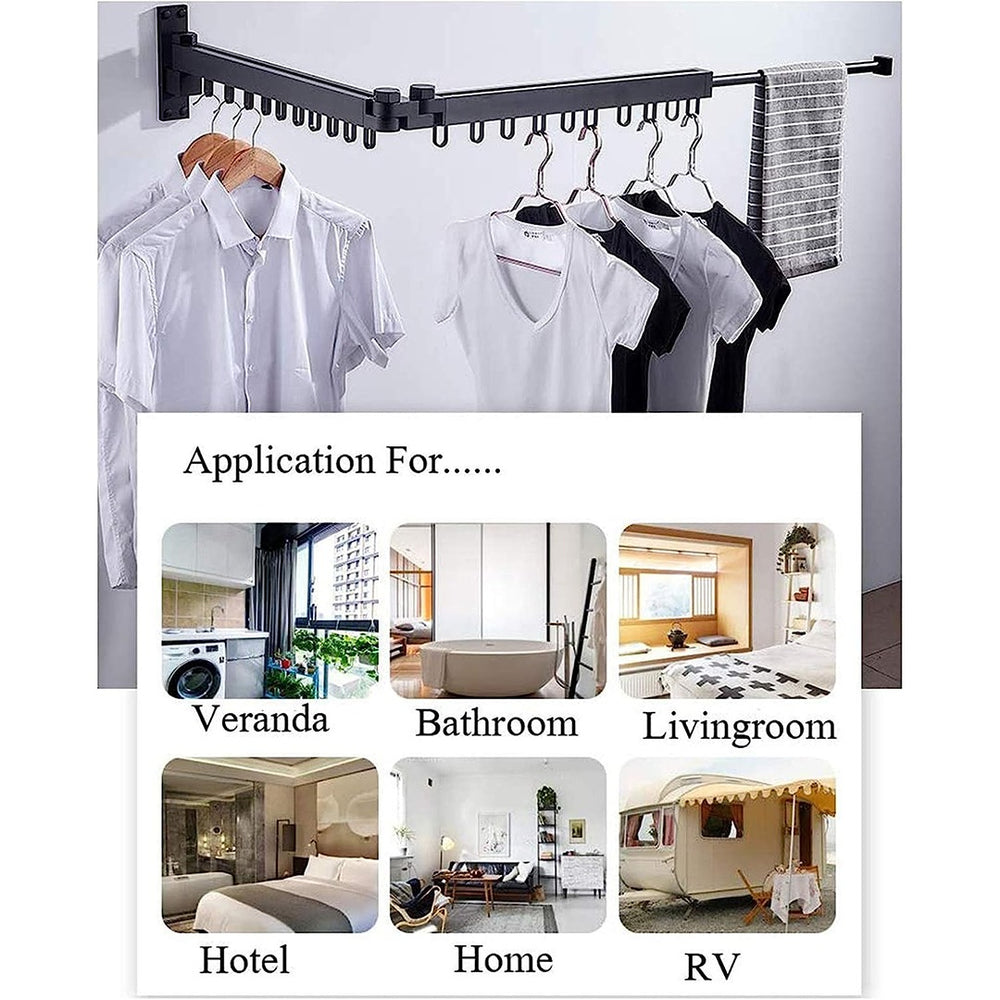 Extendable Wall Mount Clothes Drying Rack, Retractable Collapsible Dry