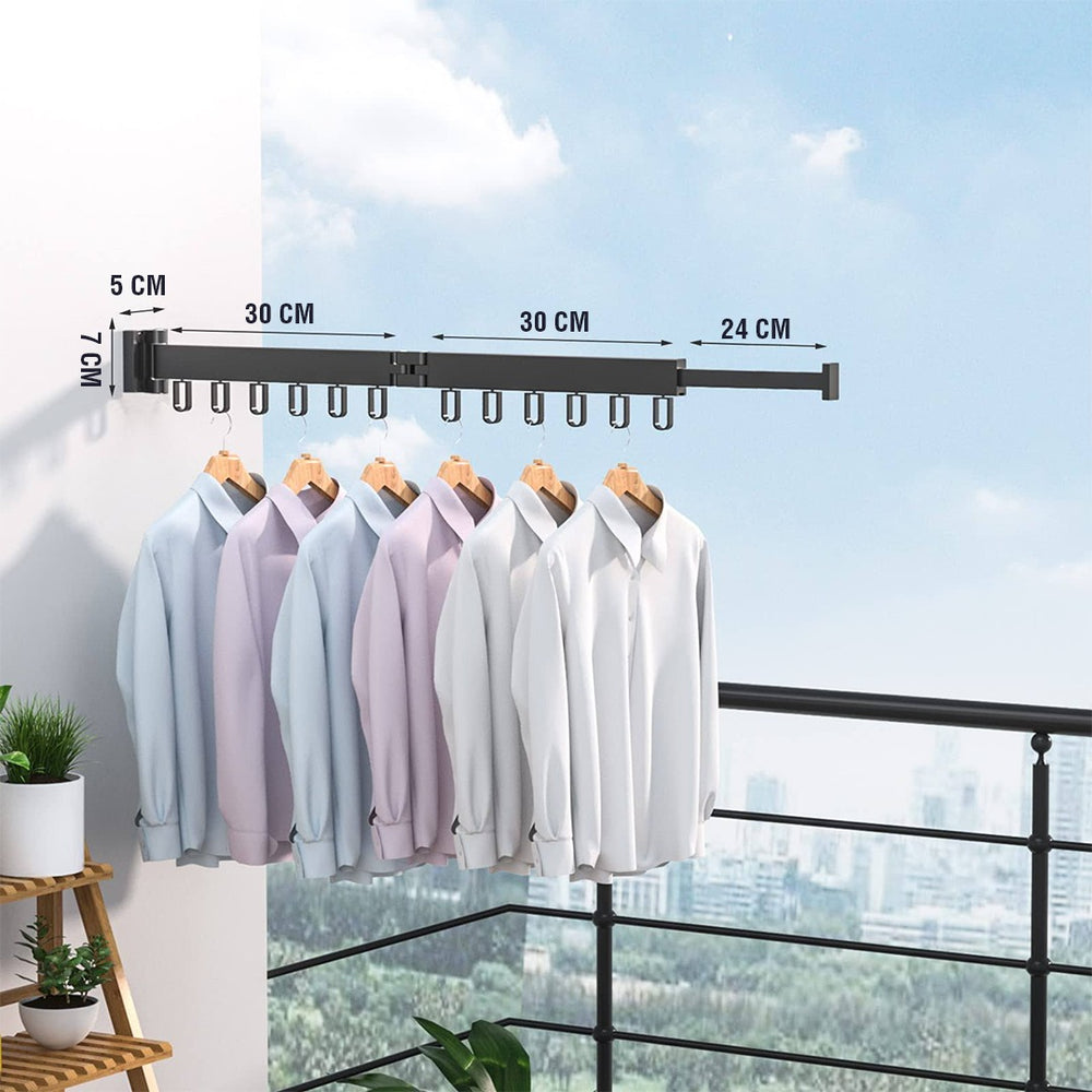 Extendable Wall Mount Clothes Drying Rack, Retractable Collapsible Dry