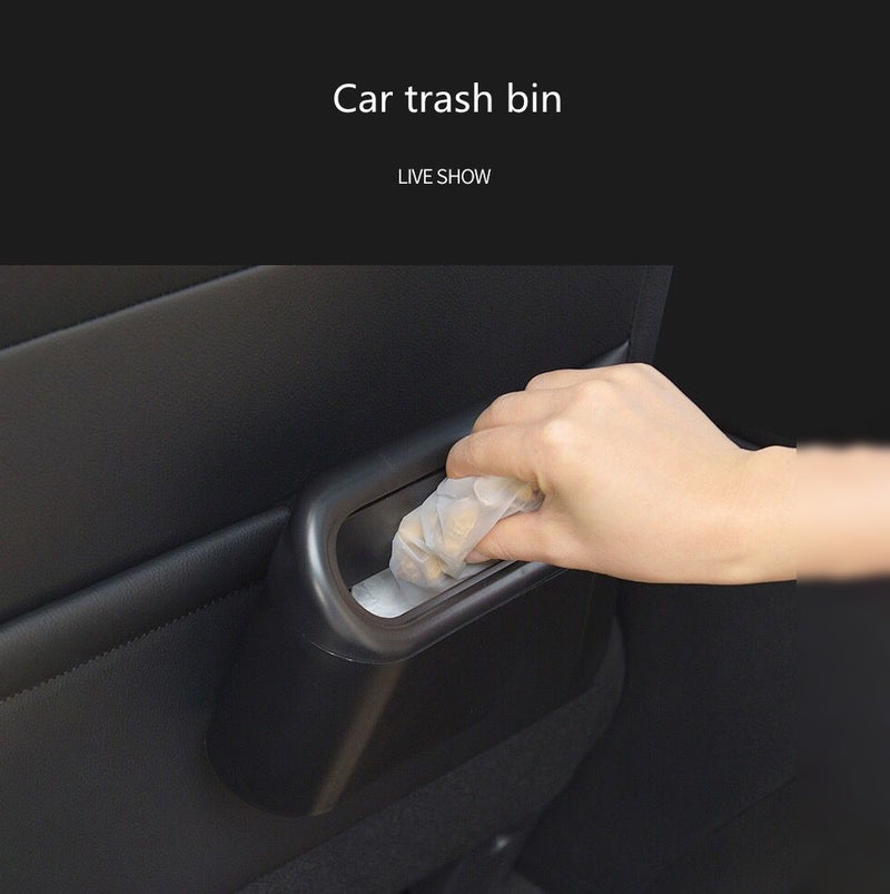 Car Trash Bin with Lid - Hanging Vehicle Garbage Storage Box