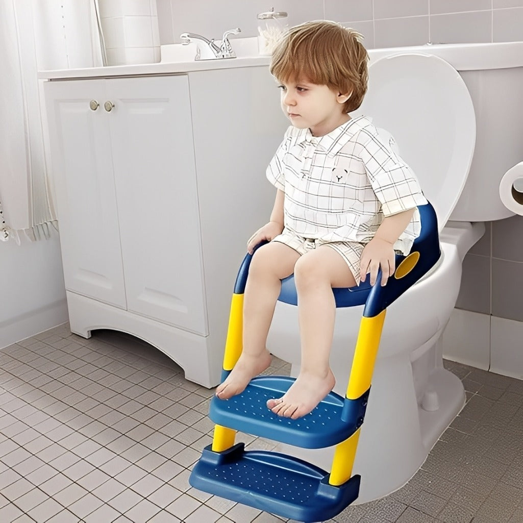 Toilet Potty Trainer Seat with Step and Ladder, Comfortable Seat, Anti