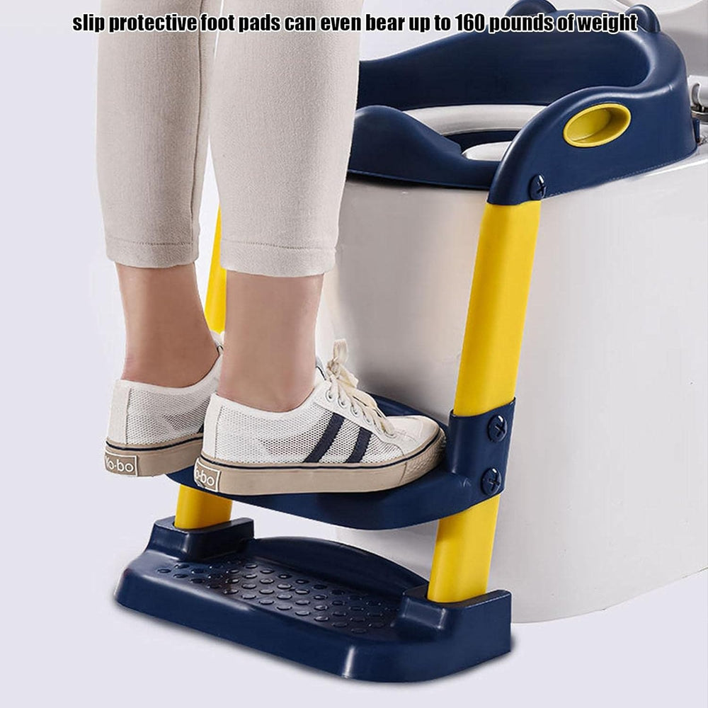 Toilet Potty Trainer Seat with Step and Ladder, Comfortable Seat, Anti