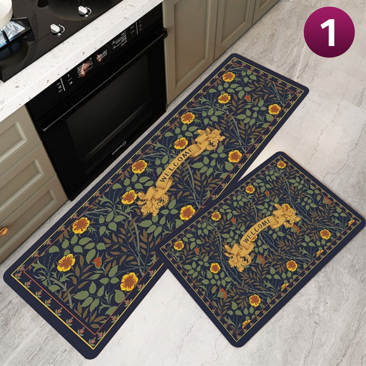Super Absorbent Quick Dry Floor Kitchen Mat - Anti-Fatigue, Non-Slip,