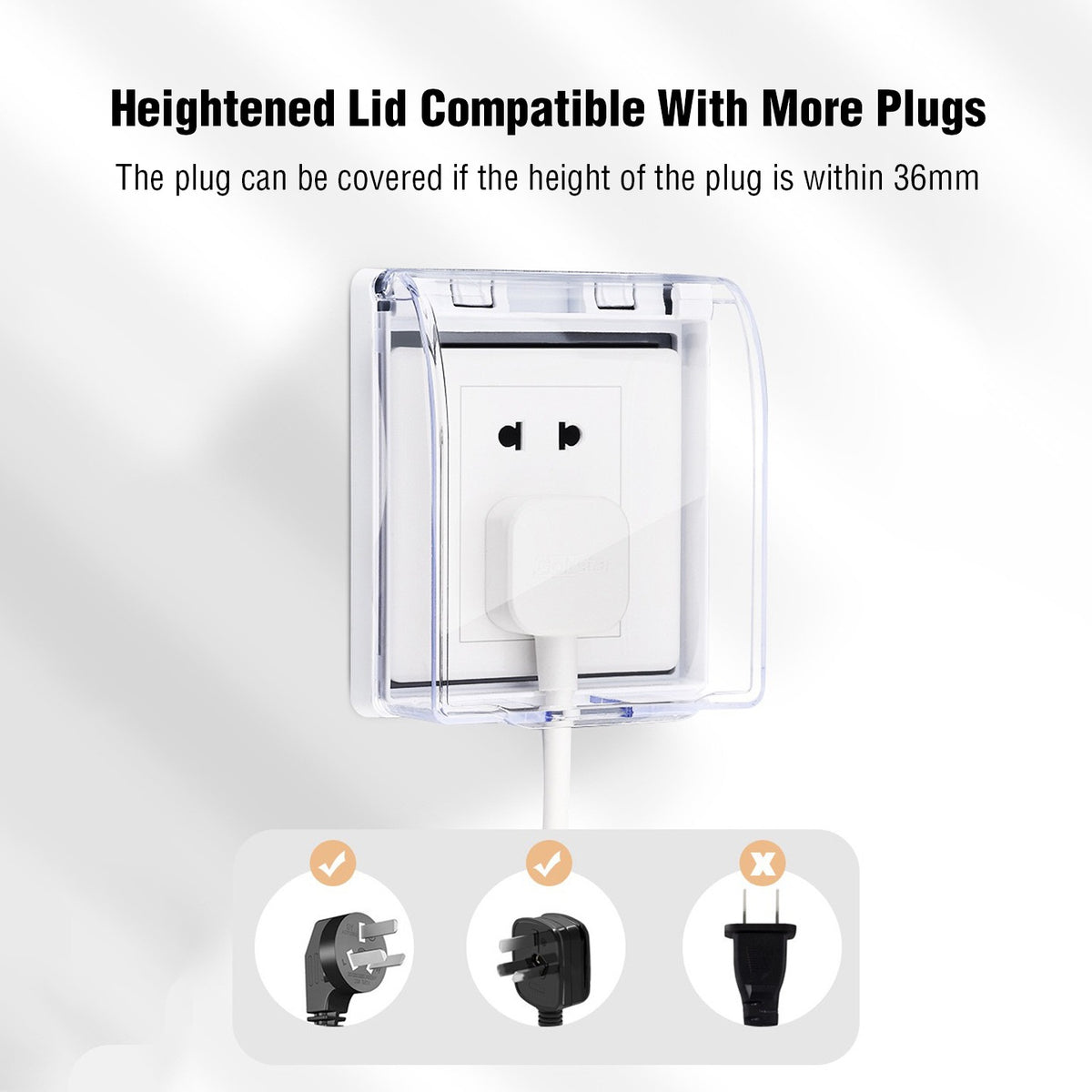 Switch Socket Waterproof Cover Bathroom Splash Proof Protector Tran 3939