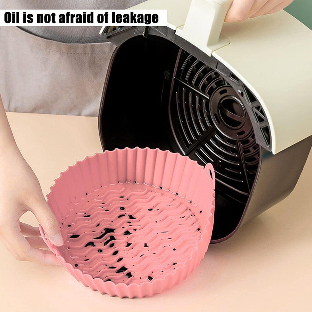 Reusable Silicone Air Fryer Basket Kitchen Non-stick Baking Pot