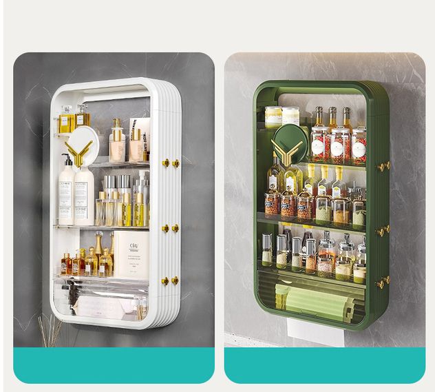 Wall-mount Bathroom Toiletry Storage Shelf, Large Capacity Toilet Rack