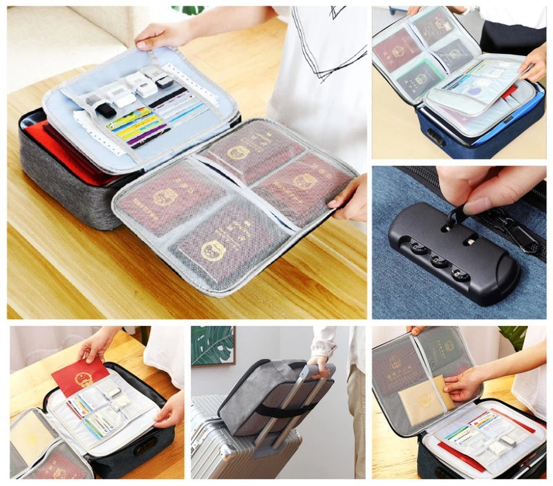 3 Layer Document Organizer File Bag with Safety Lock