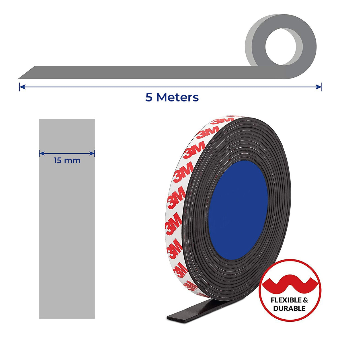 Flexible Magnetic Strip with 3M Premium Self Adhesive