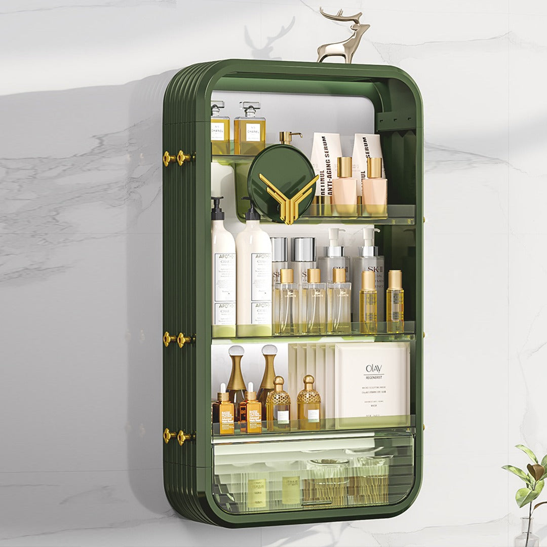 Wall-mount Bathroom Toiletry Storage Shelf, Large Capacity Toilet Rack